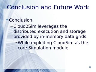 Concurrent and Distributed CloudSim Simulations | PPT