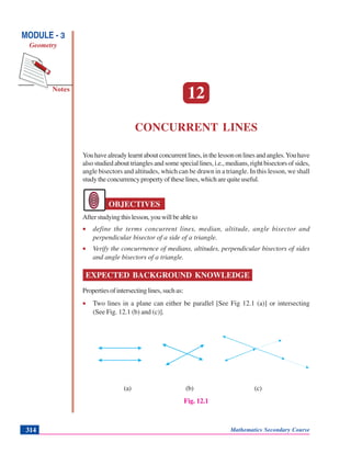 Concurrent lines -GEOMETRY | PDF