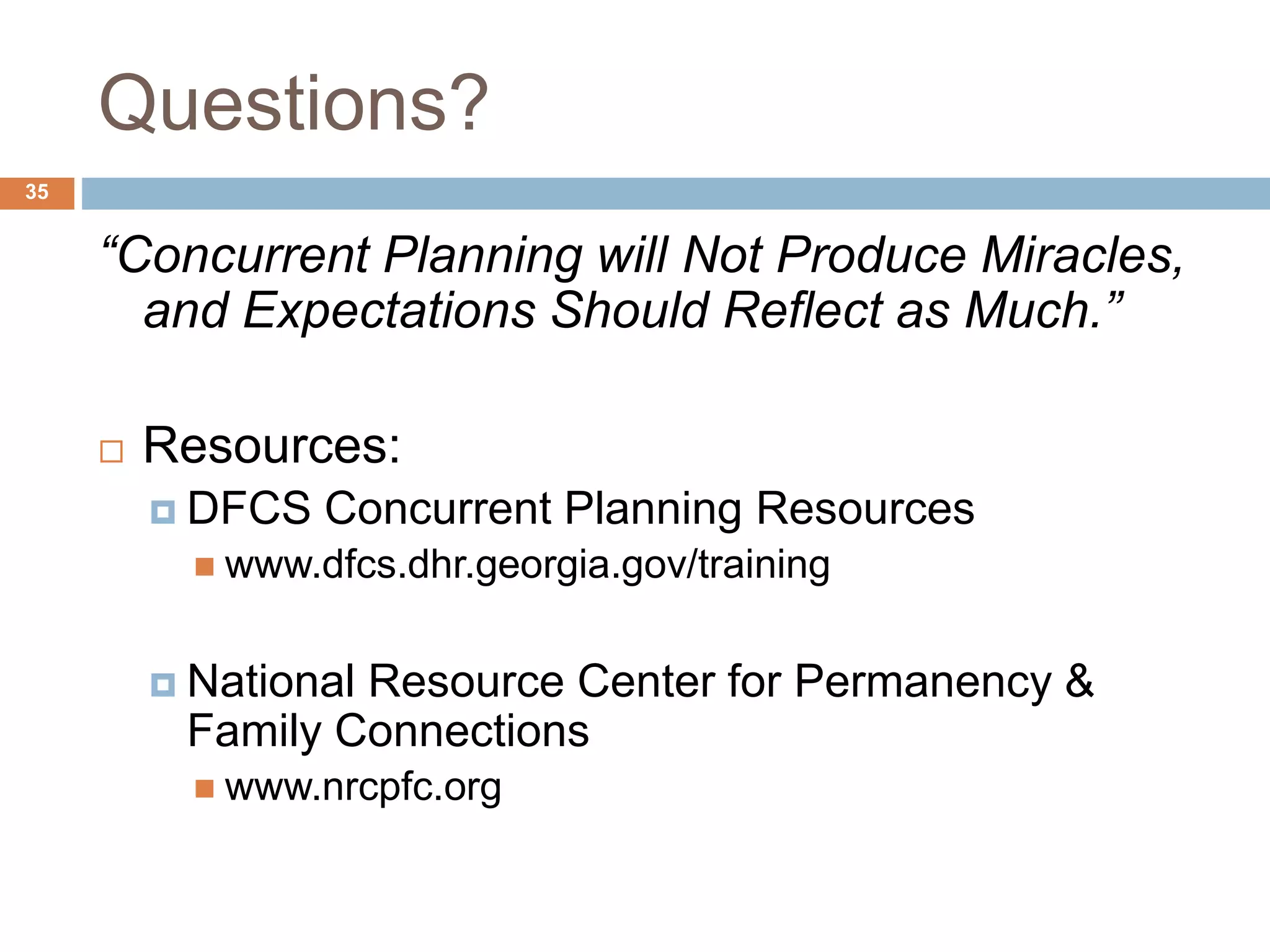 Concurrent Planning | PPTX