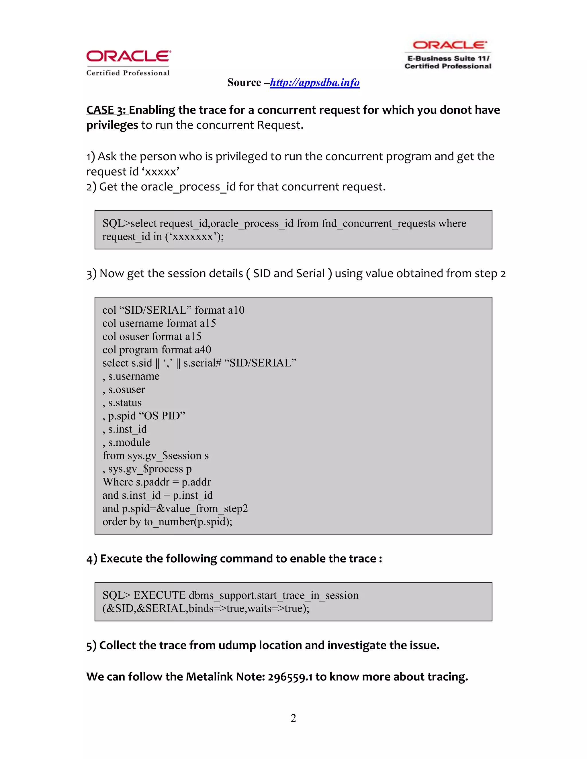 Ebs R12 Concurrent Program Tracing Pdf Programming Languages Computing