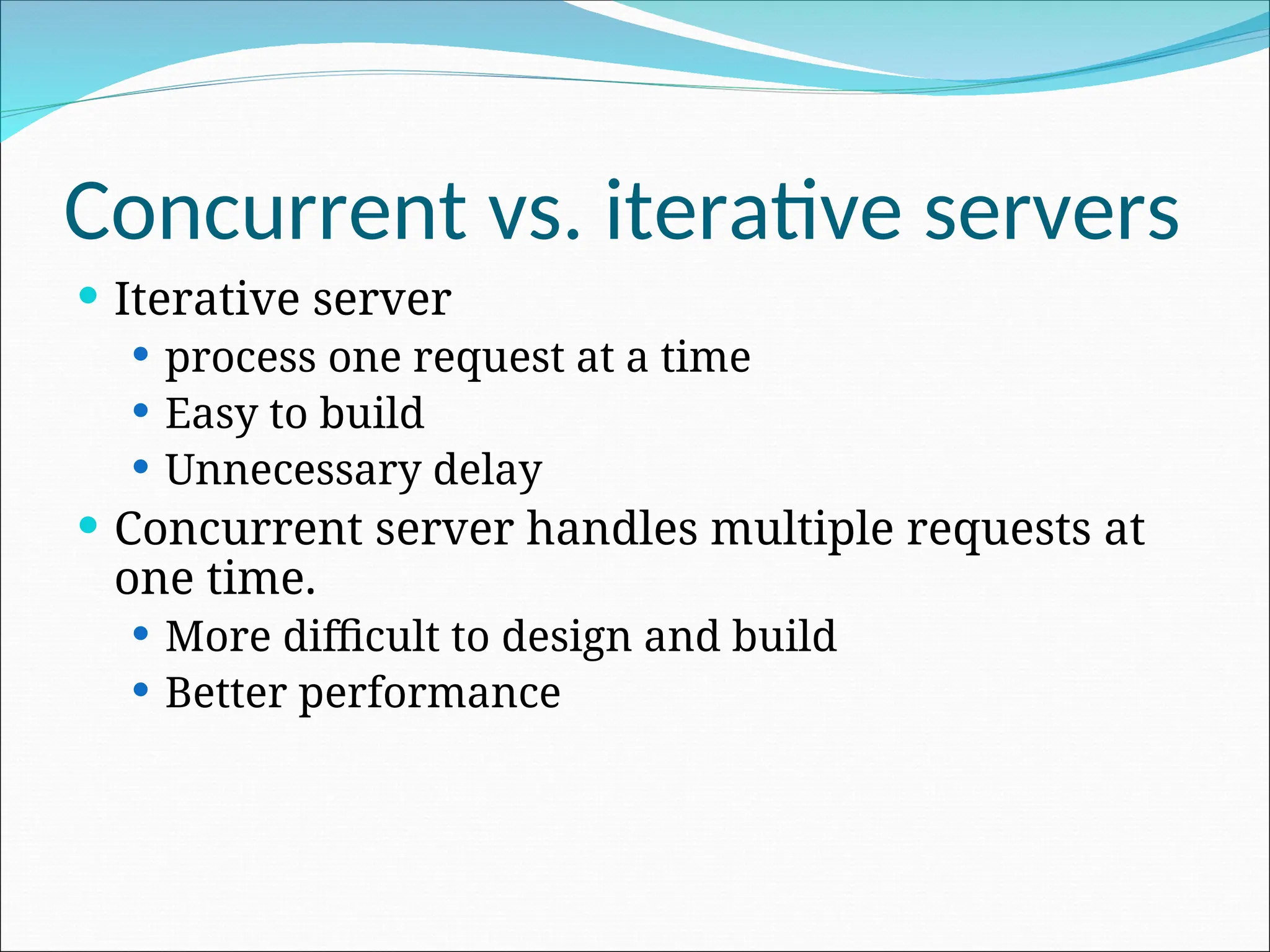 Concurrent Server And Iterative Server 1 1ppt Computer Networking 8862