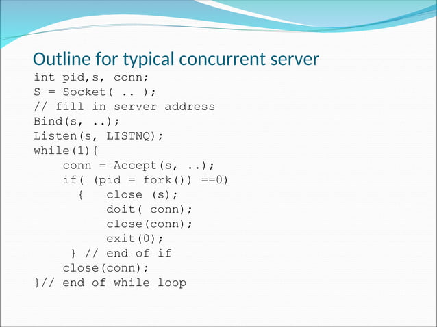 Concurrent Server And Iterative Server 1 1ppt Computer Networking 2907