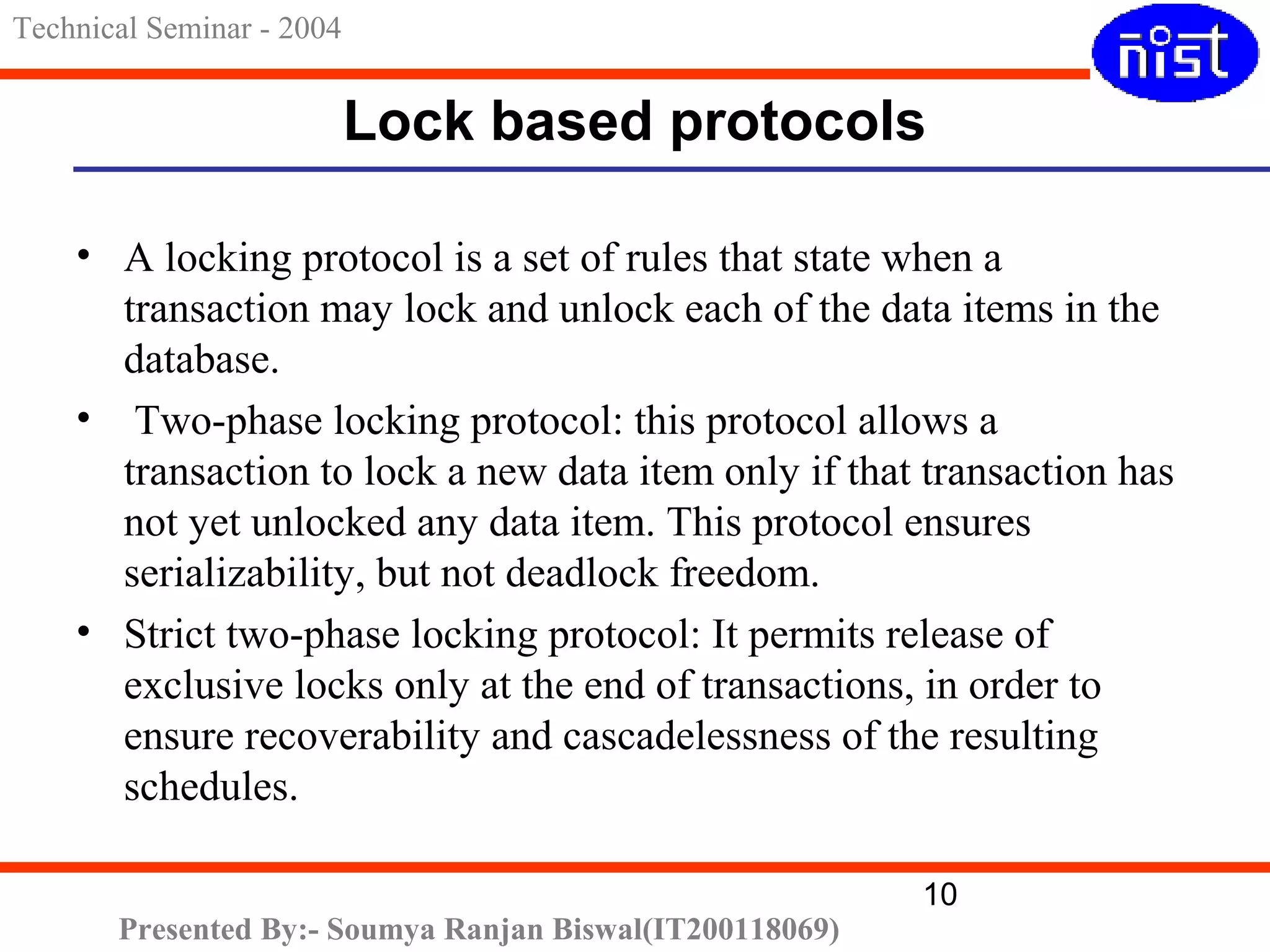 Concurrent Transactions Ppt