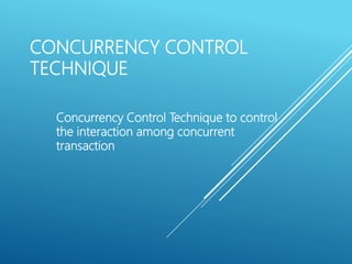 Concurrenty control | PPT