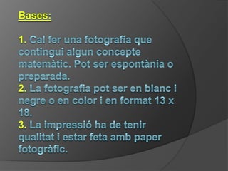 Concurs de fotografia matemàtica. | PPT