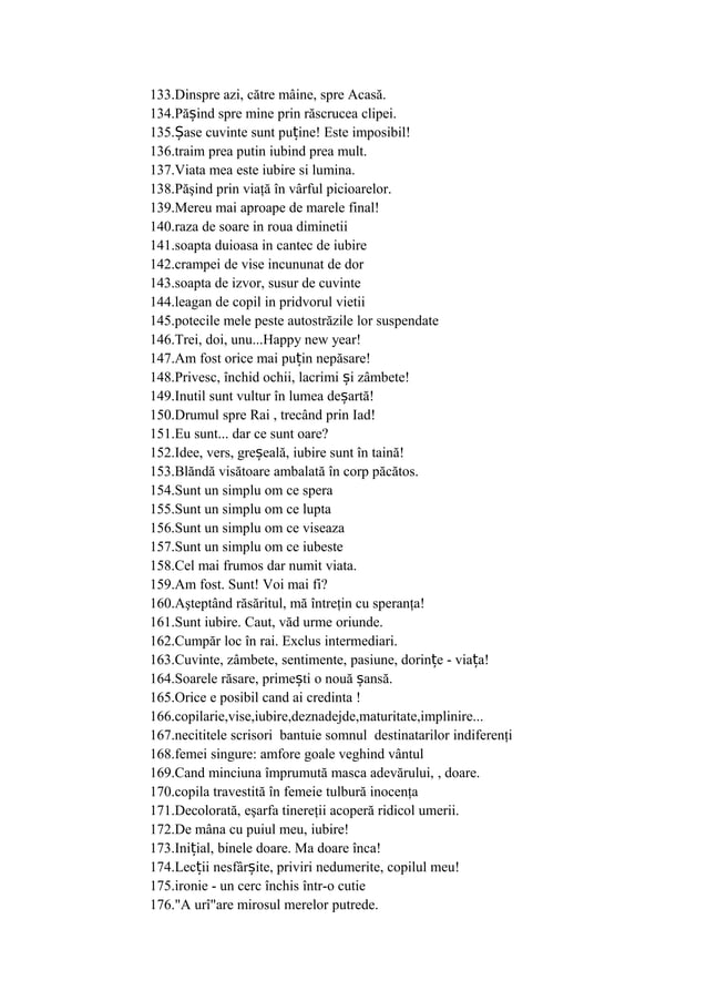 Lista cu toate ''textele'' înscrise în concursul 'Povestea vieții tale în doar șase cuvinte'' | PDF