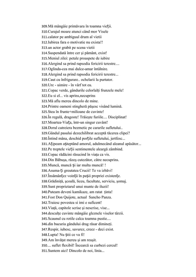 Lista cu toate ''textele'' înscrise în concursul 'Povestea vieții tale în doar șase cuvinte'' | PDF