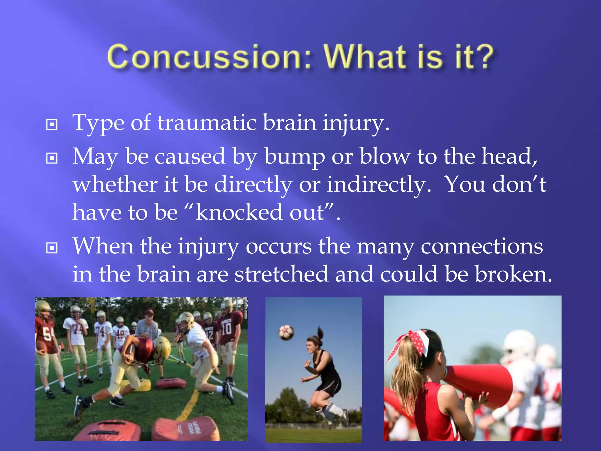 Concussion and your athlete | PPTX | Death, Injury, or Military ...