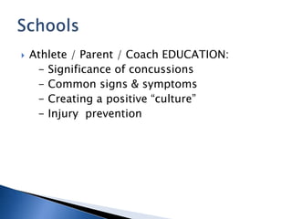 Strategies for Implementation of Regional Comprehensive Concussion ...