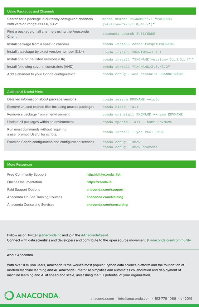 Conda cheatsheet | PDF