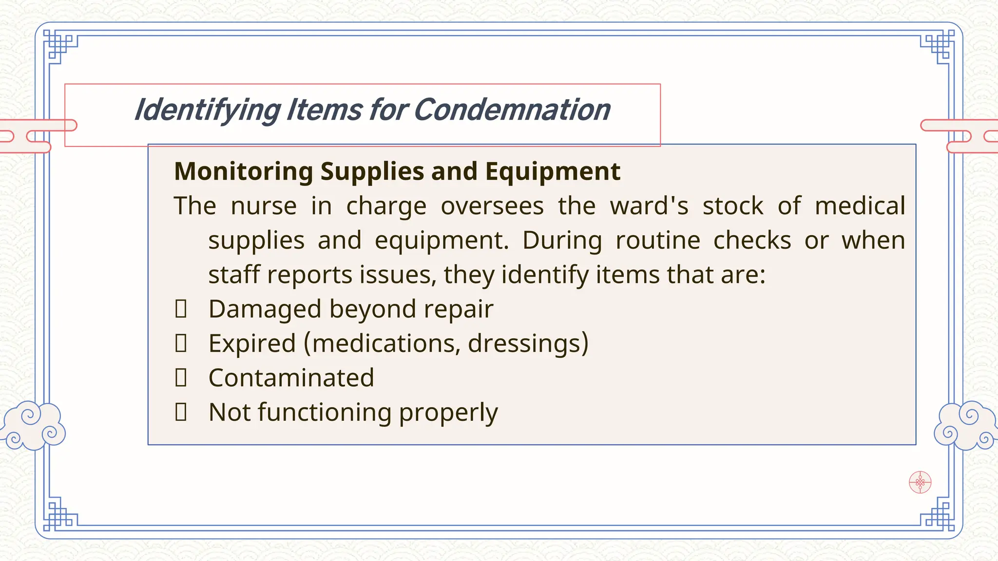 CONDEMNATION OF EQUIPEMENTS IN MANAGEMENT .pptx
