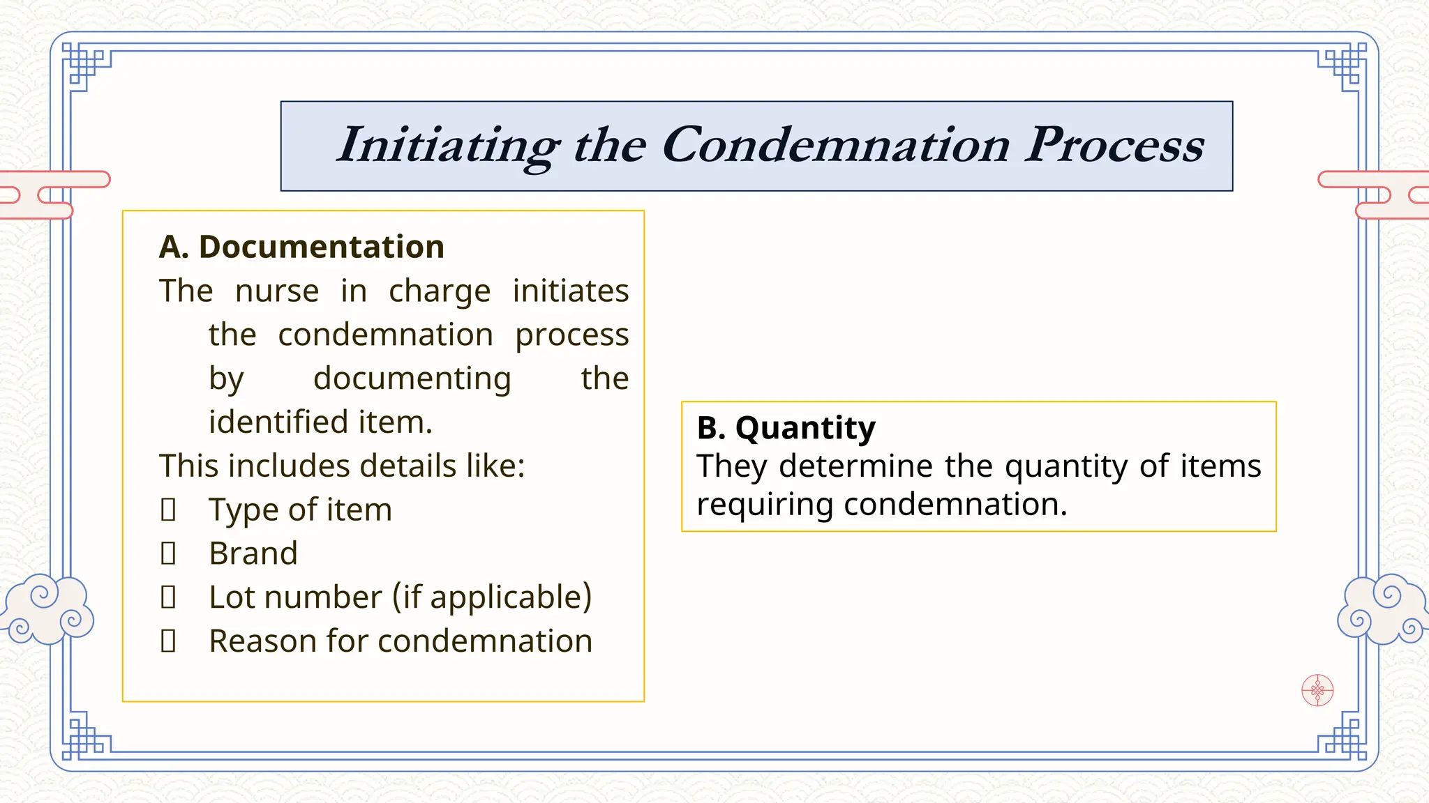 CONDEMNATION OF EQUIPEMENTS IN MANAGEMENT .pptx