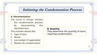 CONDEMNATION OF EQUIPEMENTS IN MANAGEMENT .pptx