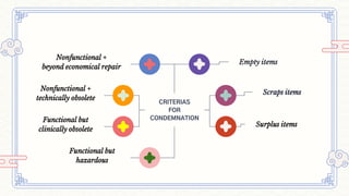 CONDEMNATION OF EQUIPEMENTS IN MANAGEMENT .pptx