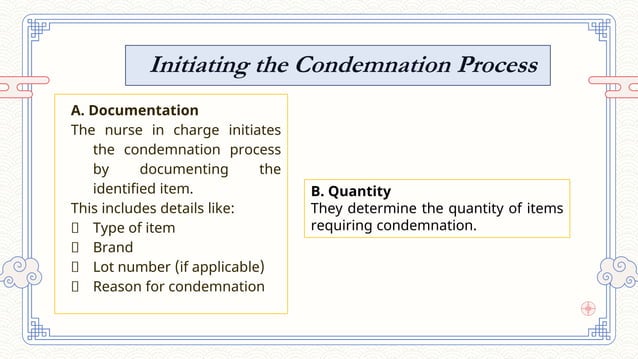 condemnation is a process disposed of unused material | PPTX