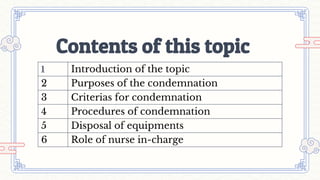 condemnation is a process disposed of unused material | PPTX