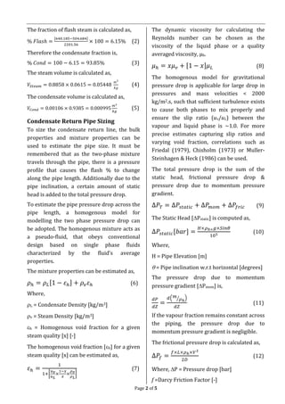 Flash Steam and Steam Condensates in Return Lines | PDF