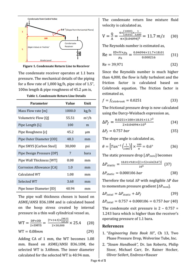 Flash Steam and Steam Condensates in Return Lines | PDF