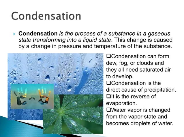 Condensation (fogs and clouds) | PPTX | Weather | Science