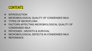 CONDENSED MILK - GROWTH AND SURVIVAL OF MICROORGANISM.pdf | Chemistry ...