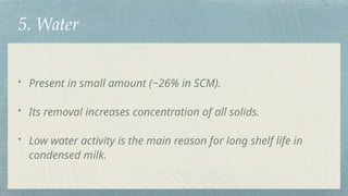 Condensed milk presentation .....Definition ; Composition and Standards ...
