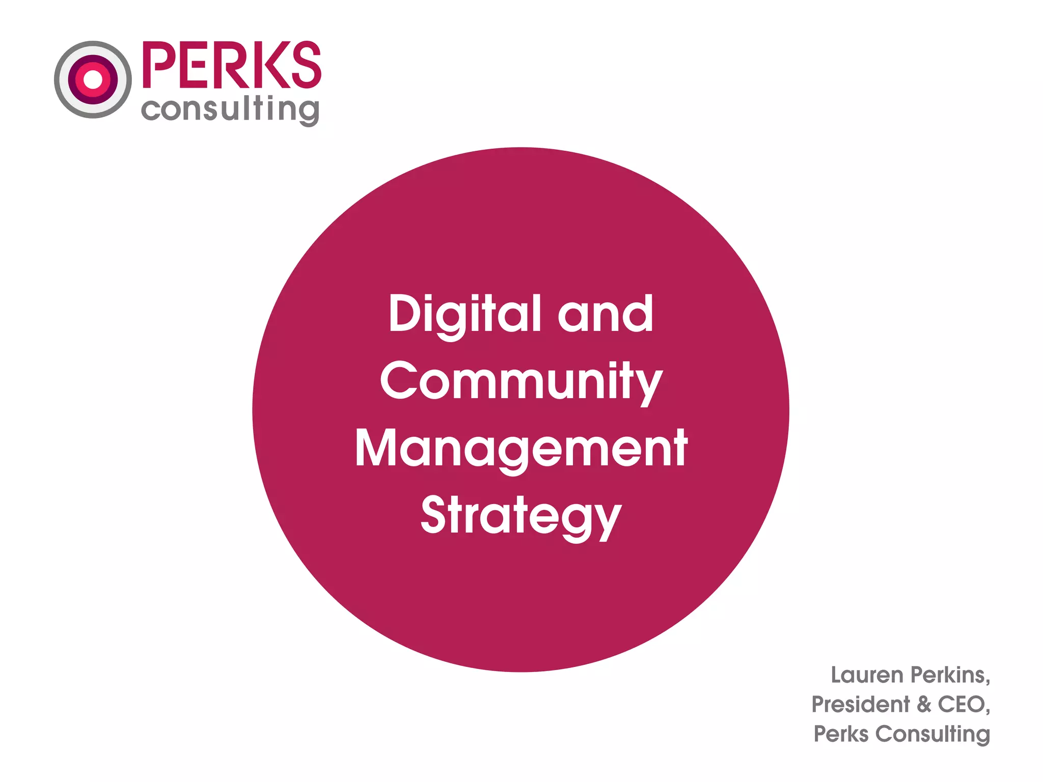Condensed Digital & Community Management Strategy Seminar Sample | PDF