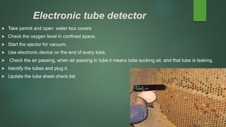 Steam Condenser types,function, tube test, condenser vacuum | PPTX
