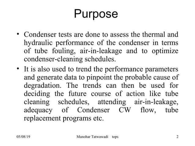 Condenser performance test | PPT