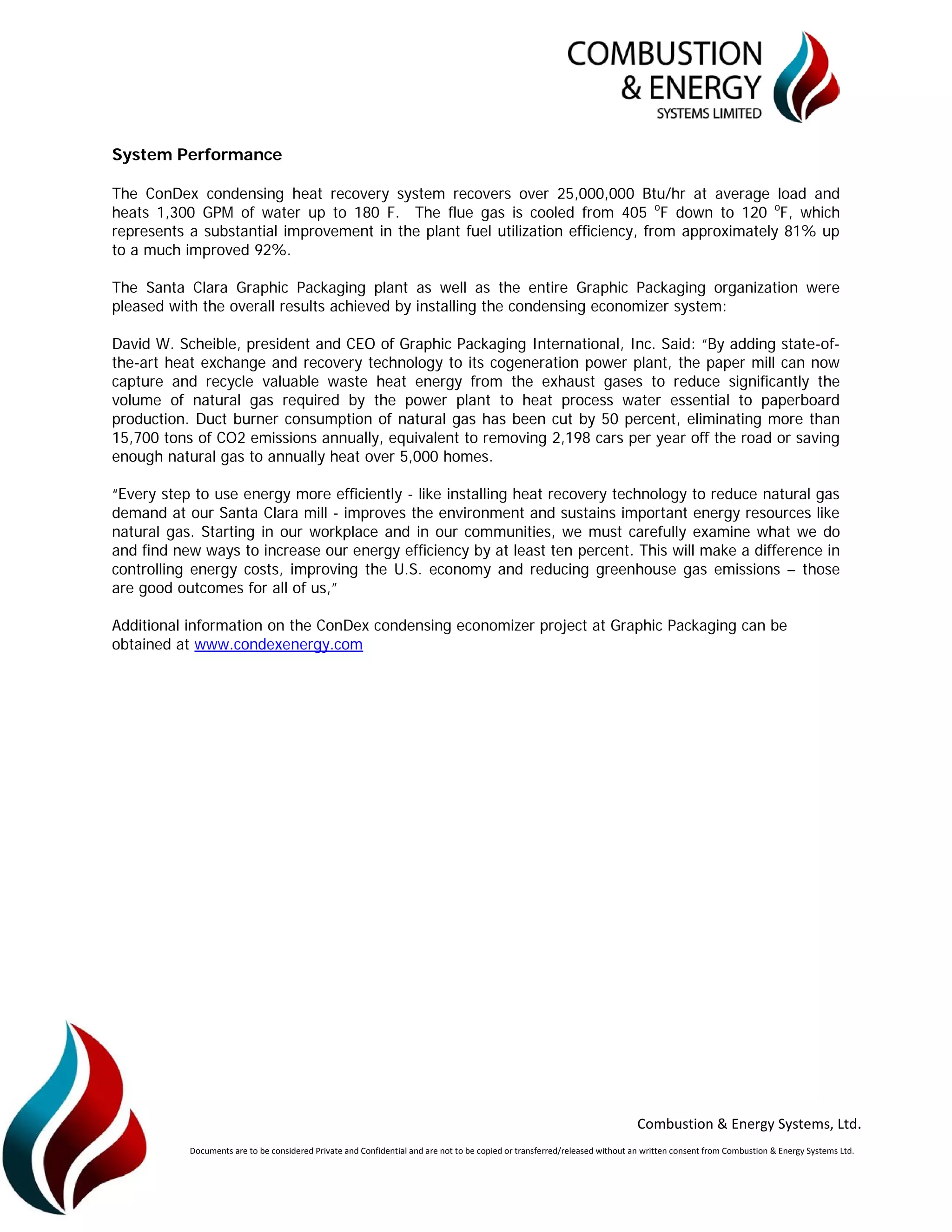 Condensing economizer heat recovery_case_study_sept_2012 | PDF | Power ...