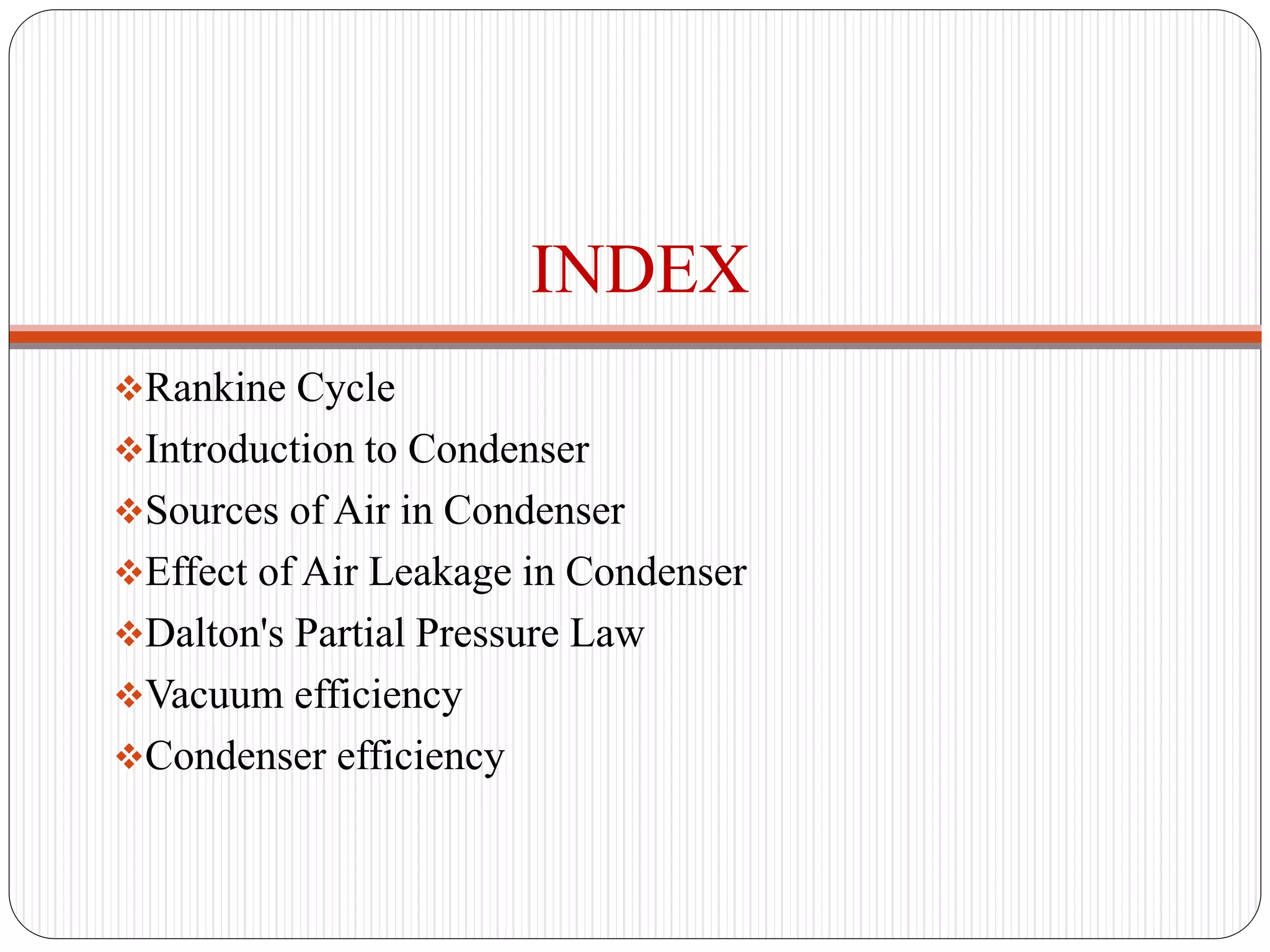 Condenser in Thermal Power Plant | PPTX