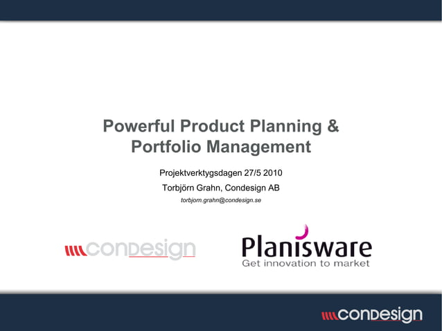 Condesign powerful portfolio planning | PPT