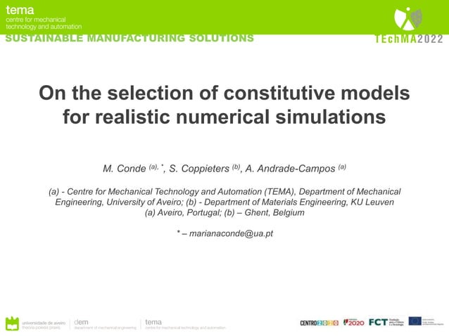 On the selection of constitutive models for realistic numerical ...