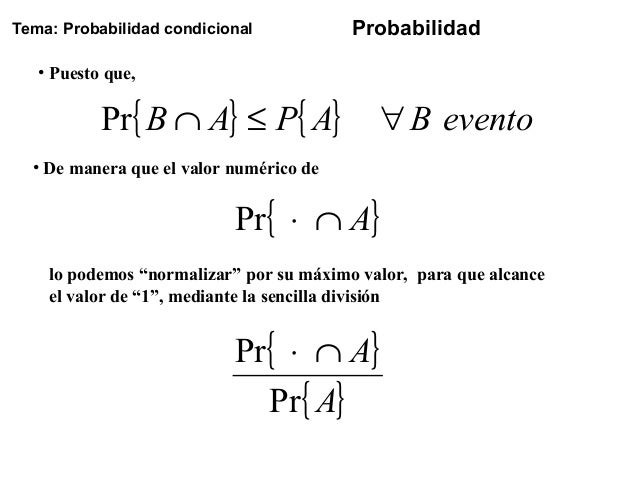 Frmulas Para Calcular La Probabilidad Condicional