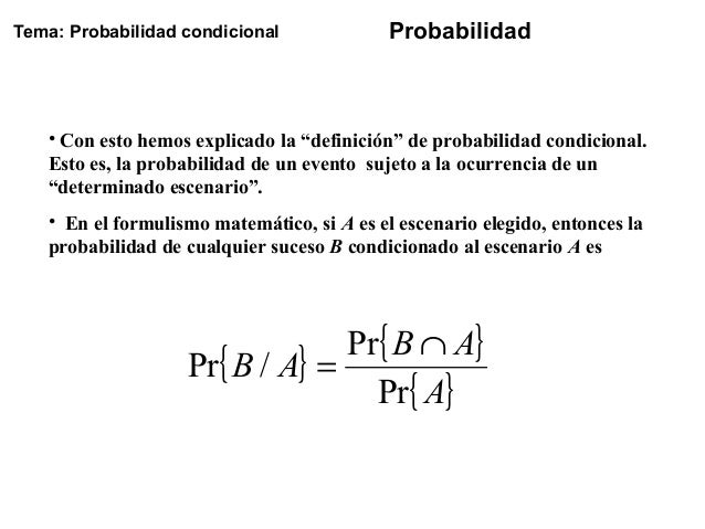 Frmulas Para Calcular La Probabilidad Condicional
