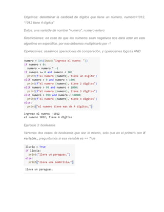 Condicionales if elif else, ejercicios.. | PDF
