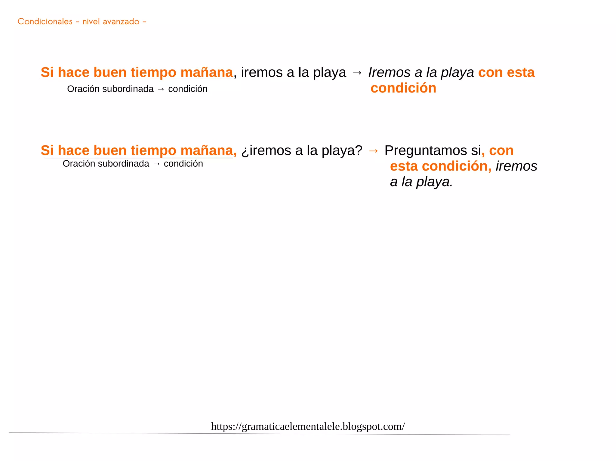 Oraciones y nexos condicionales | PPT