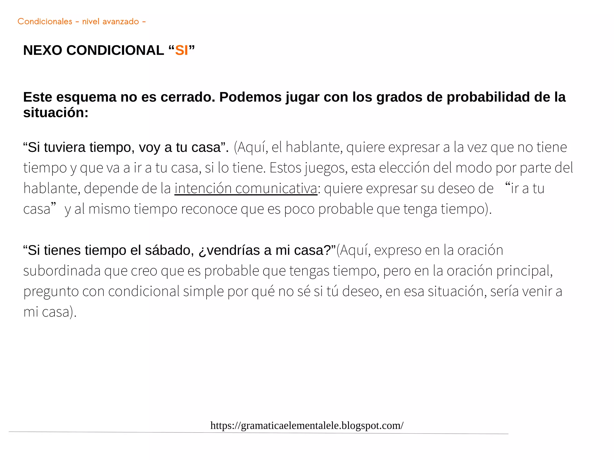 Oraciones y nexos condicionales | PPT