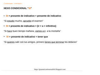 Oraciones condicionales - nivel básico | PDF