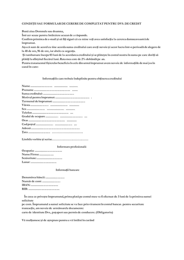 Condiții sau formular de cerere de completat pentru dvs (1) | DOCX