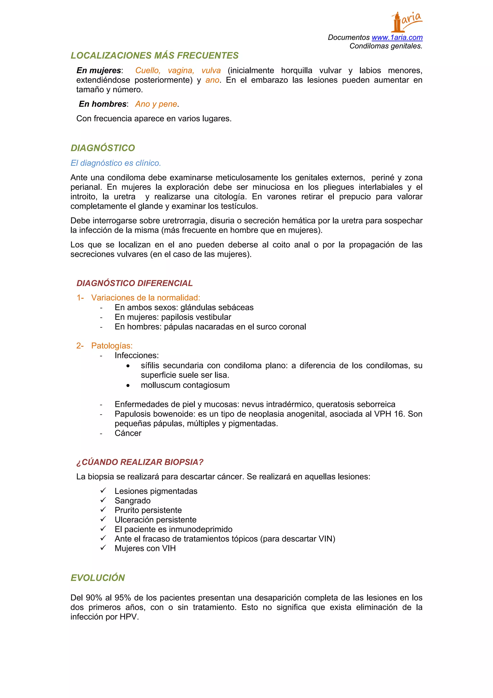 Condilomas genitales | PDF