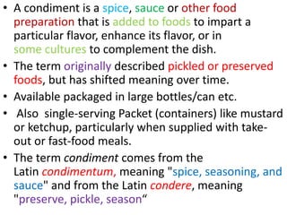 Condiments | PPTX