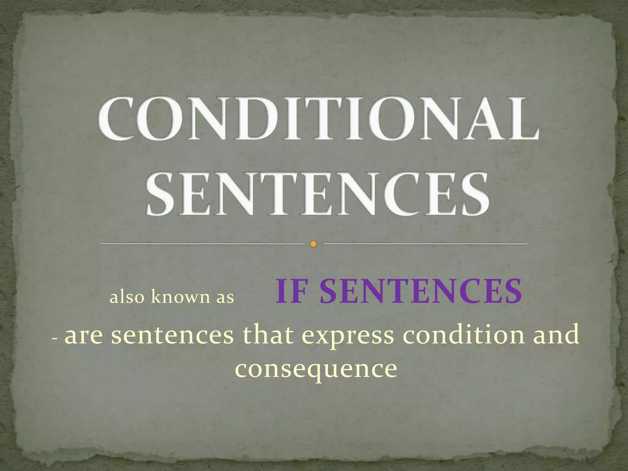 Conditional Sentences | PPTX