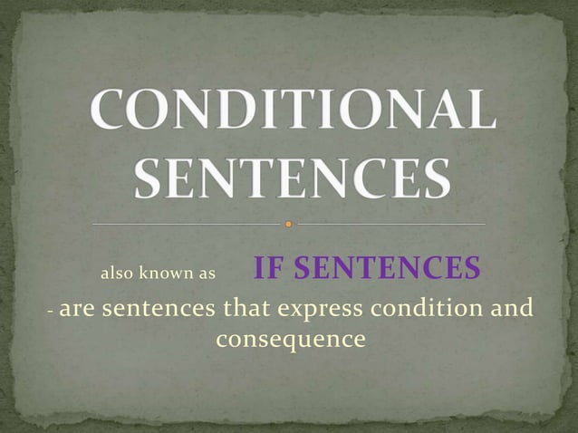 Conditional Sentences | PPTX