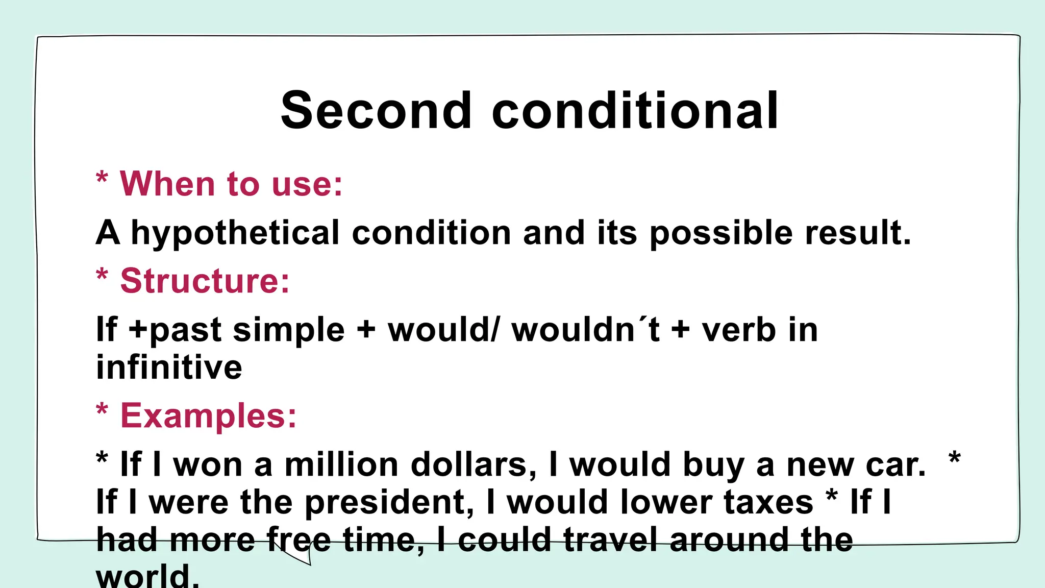 GRAMMAR, USE AND EXAMPLE OF THE PROPER USE OF CONDITIONALS | PPTX ...