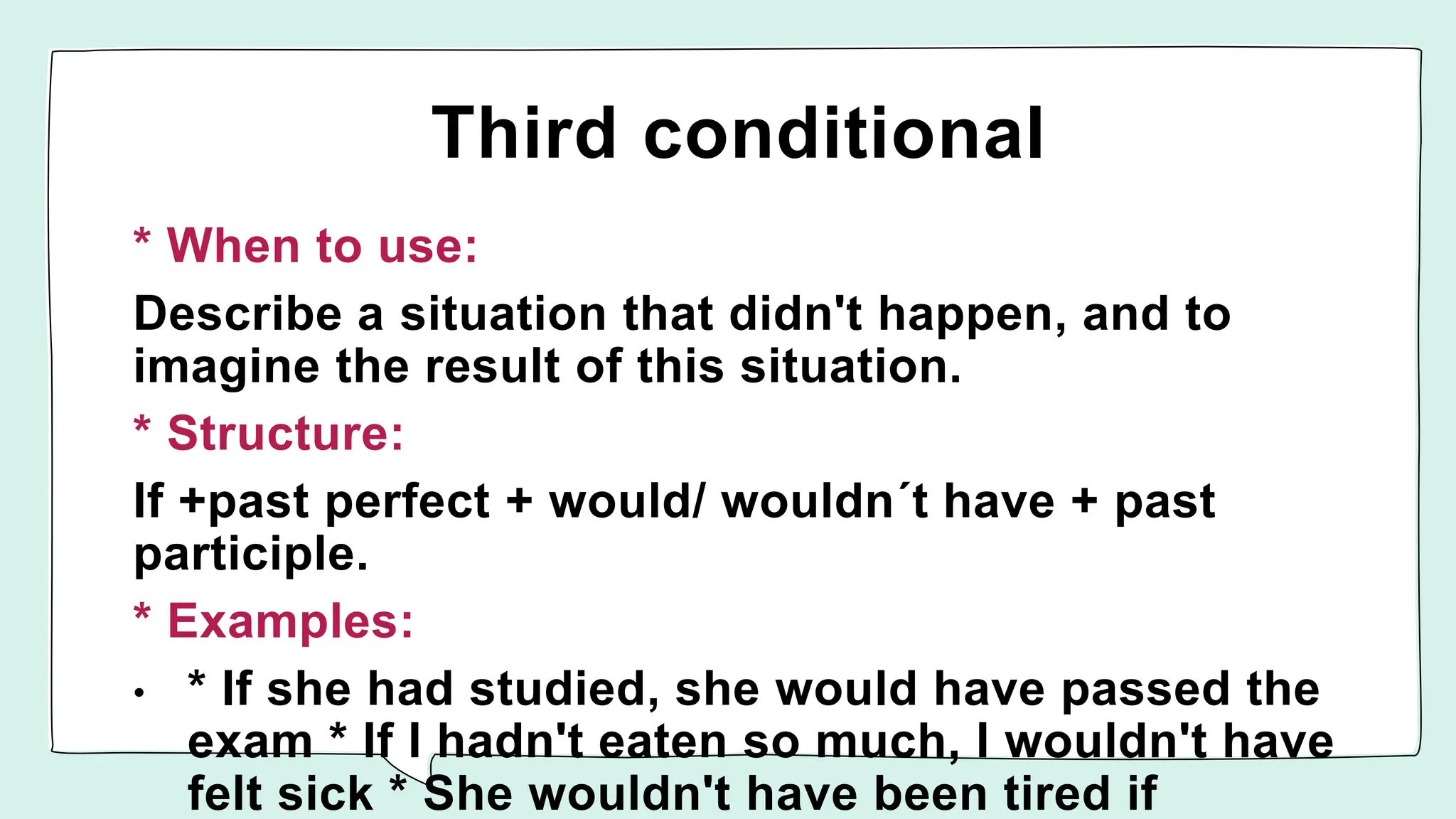GRAMMAR, USE AND EXAMPLE OF THE PROPER USE OF CONDITIONALS | PPTX ...