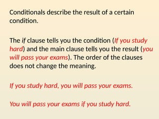 CONDITIONAL ....'IF' CLAUSE english materialpptx | PPT