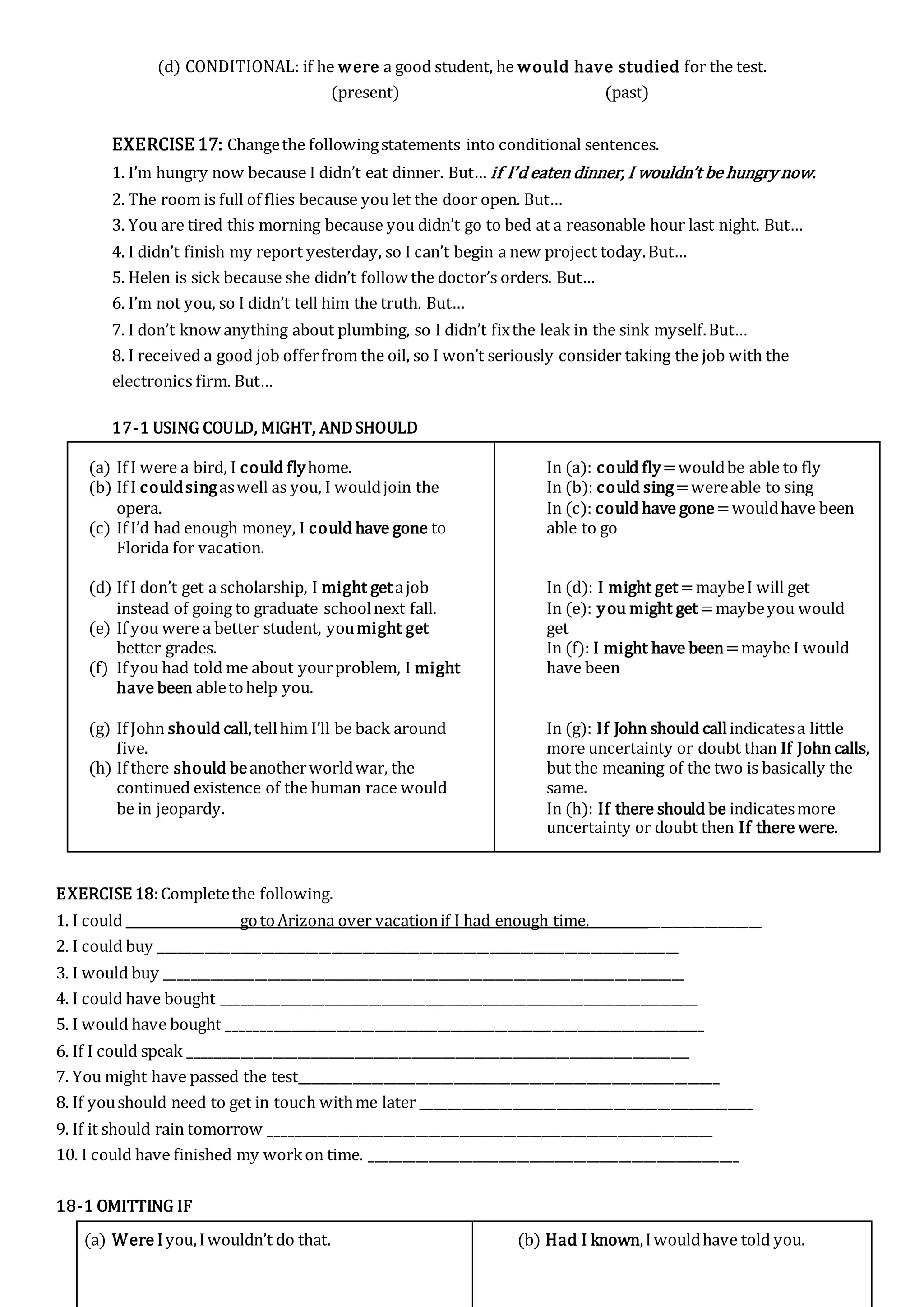 Conditional sentences- | DOCX