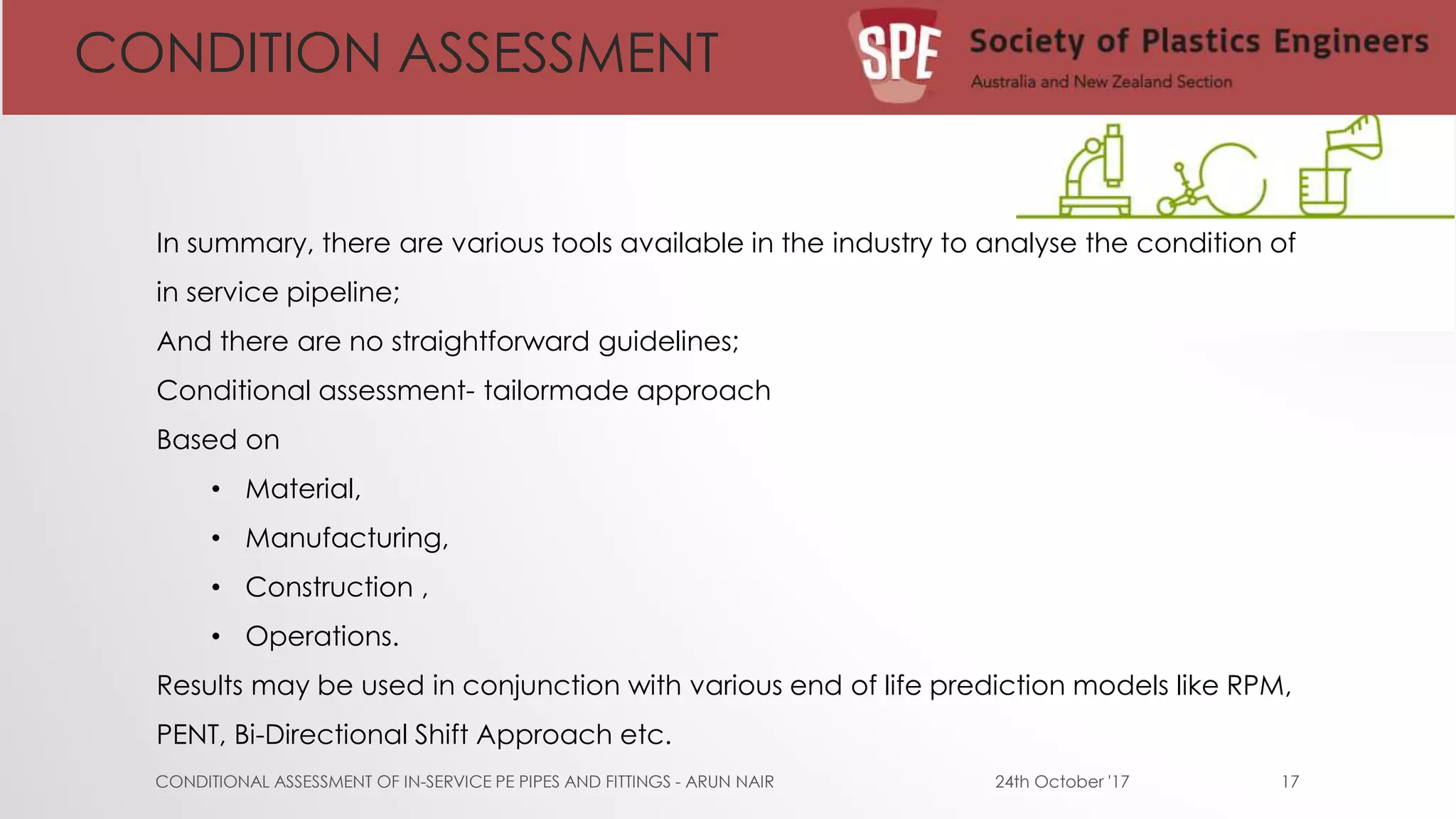 conditional assessment of in service HDPE pipelines | PPT