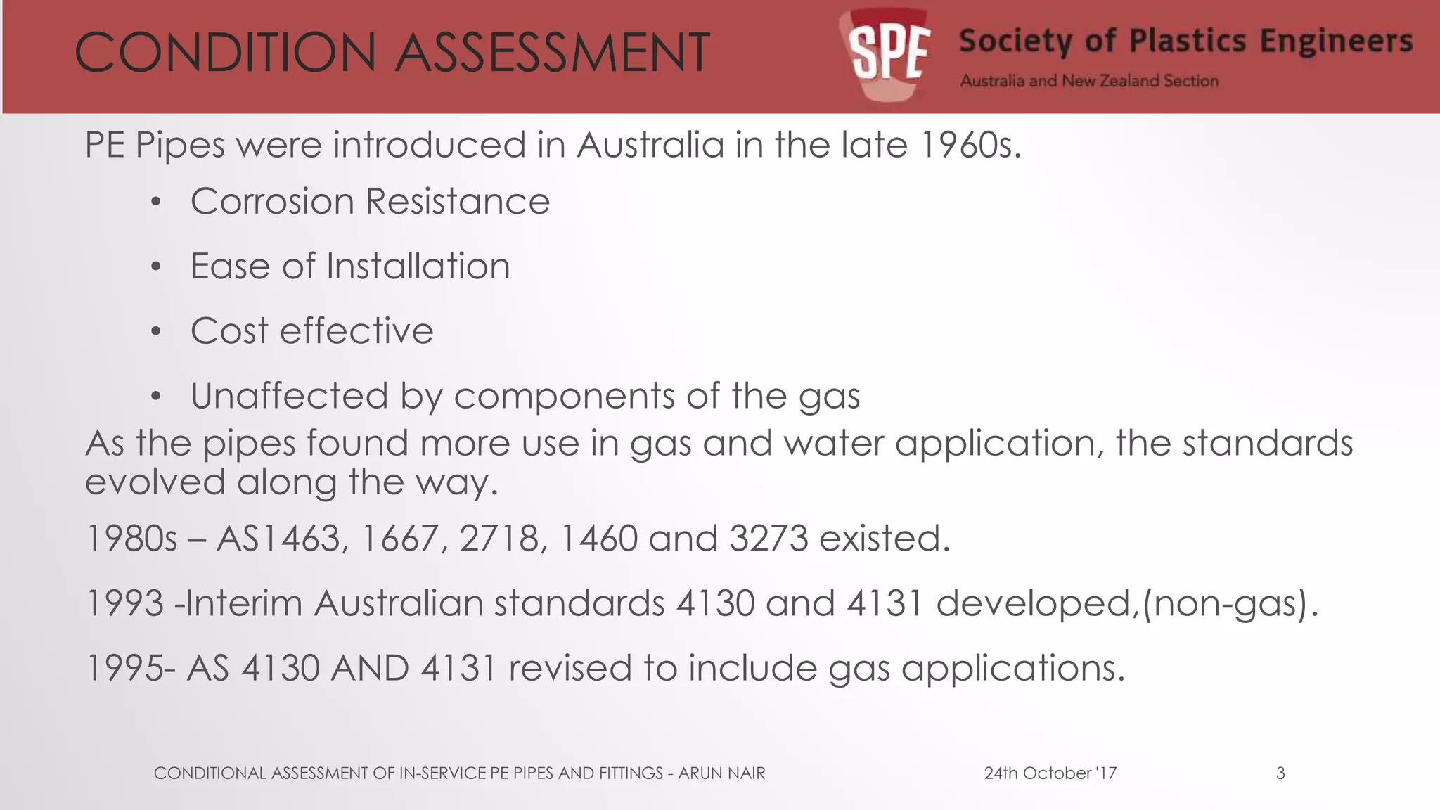 conditional assessment of in service HDPE pipelines | PPT