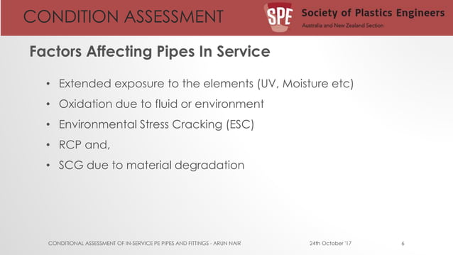 Conditional Assessment Of In Service Hdpe Pipelines Ppt